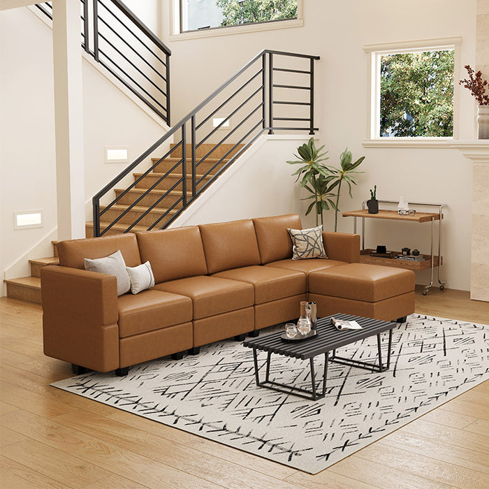 Belffin Living Room Couch Sectional With Pull Out Bed L Shaped