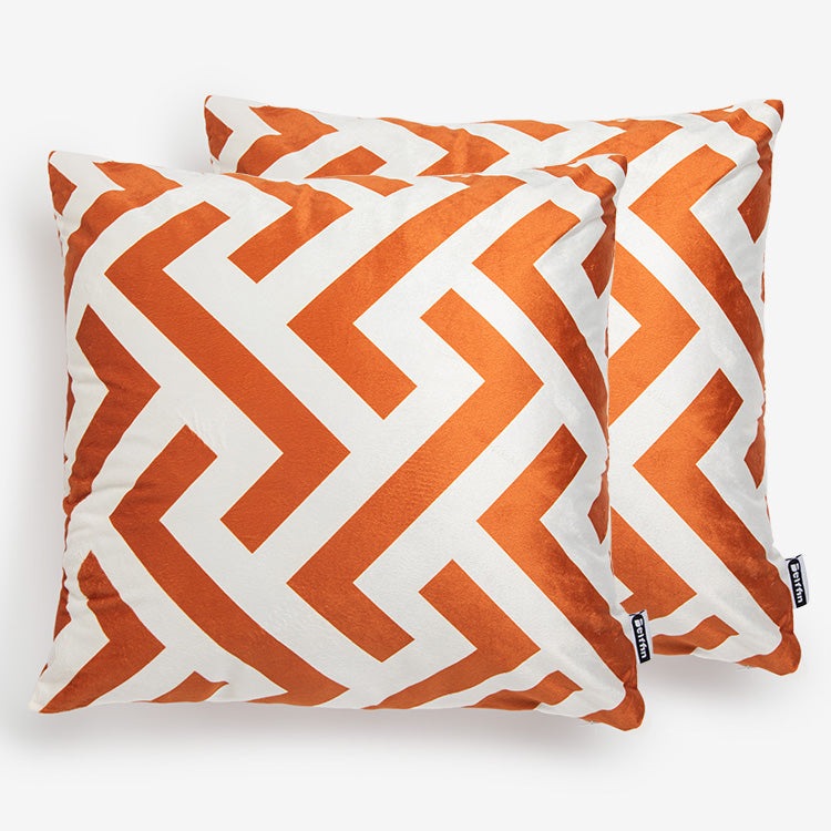 Belffin Fara Velvet Orange Throw Pillow - Set of 2
