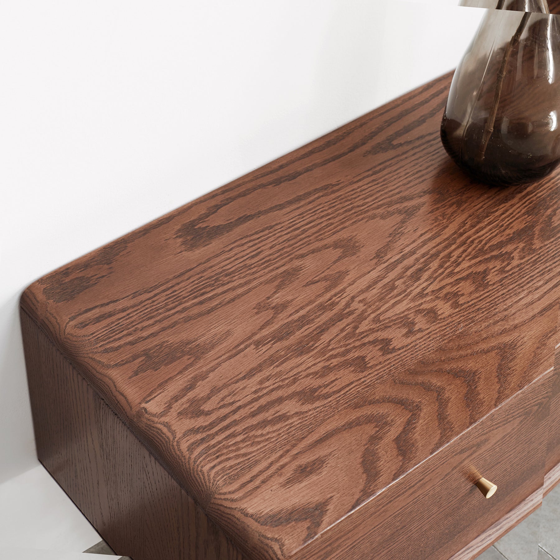 Walnut Color Solid Red Oak TV Stand – Belffin