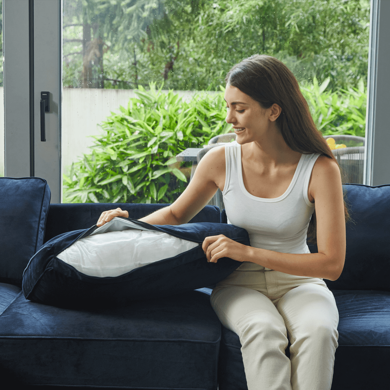 Belffin Velvet Back Cushion